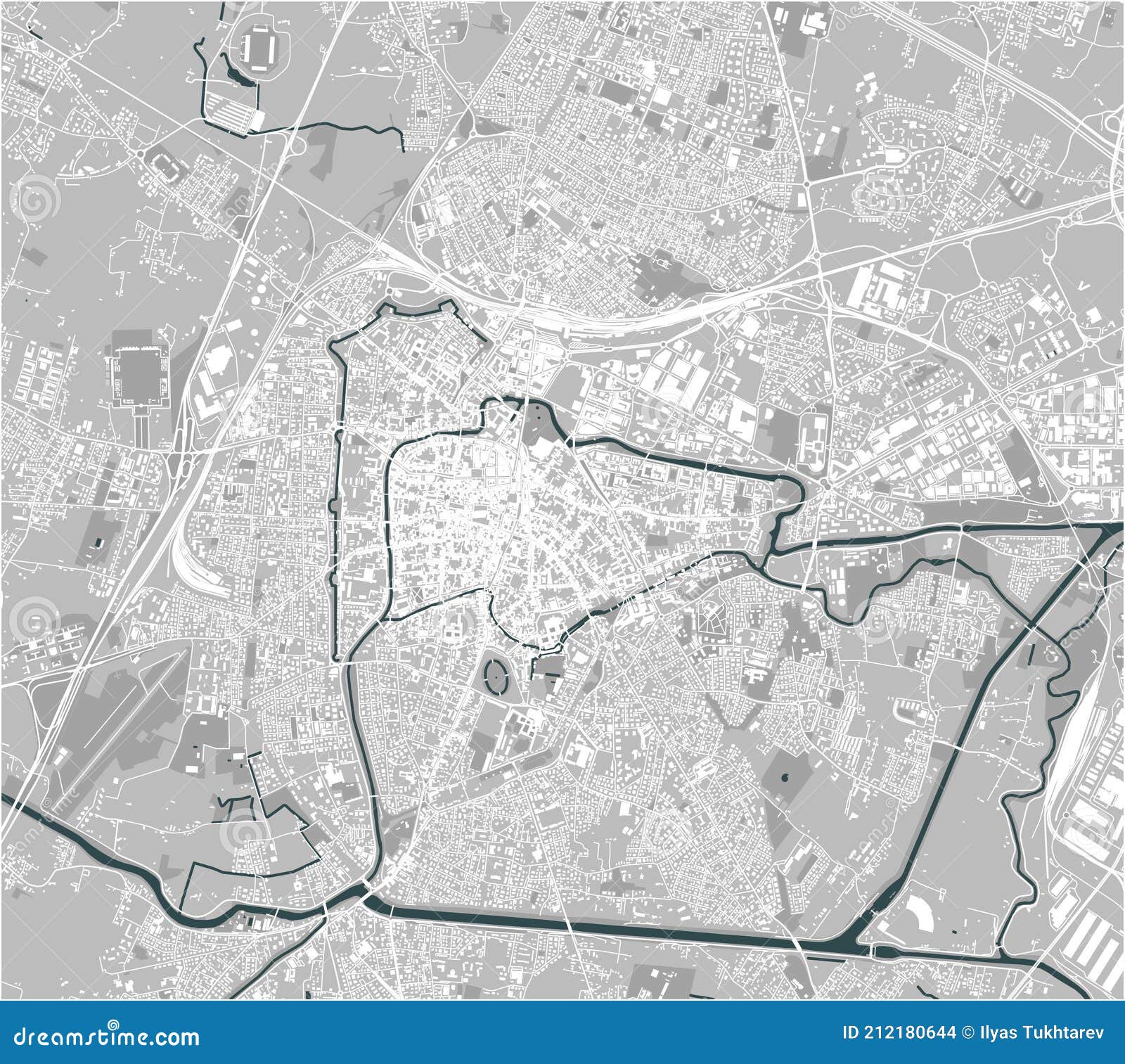 Map of the City of Padua, Veneto, Italy Stock Vector - Illustration of ...