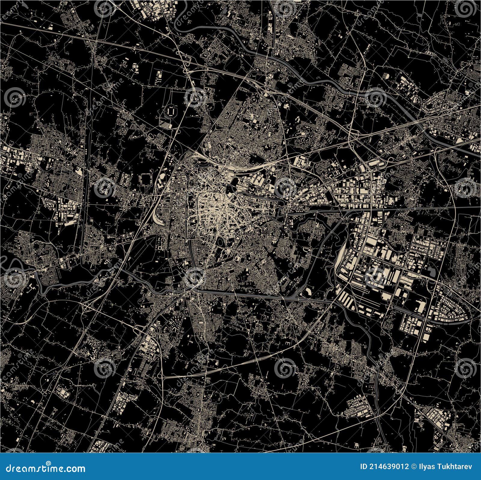 Map of the City of Padua, Veneto, Italy Stock Vector - Illustration of ...