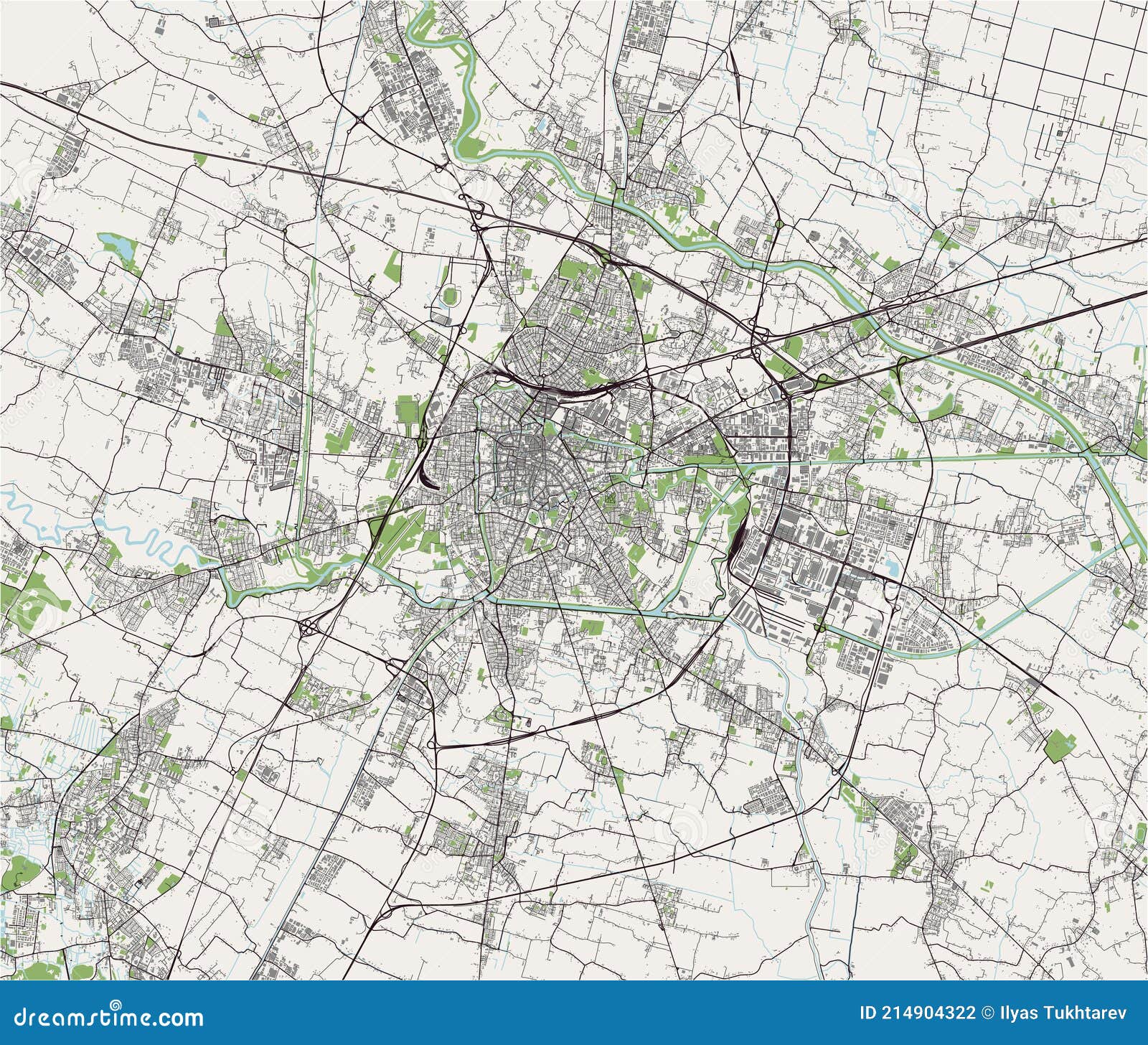 Map of the City of Padua, Veneto, Italy Stock Vector - Illustration of ...