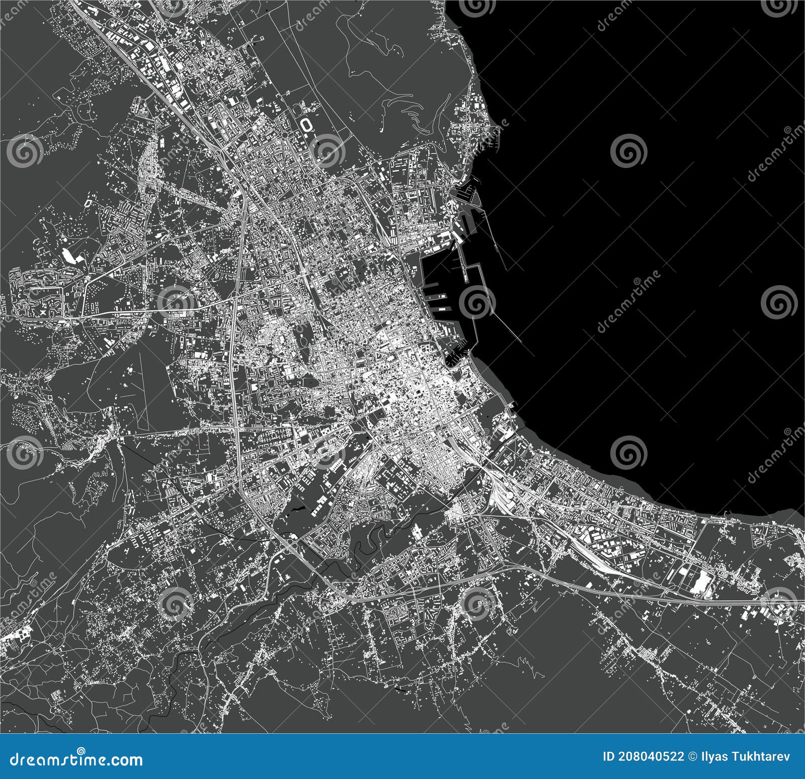 Map of the City of Palermo, Sicily, Italy Stock Illustration ...