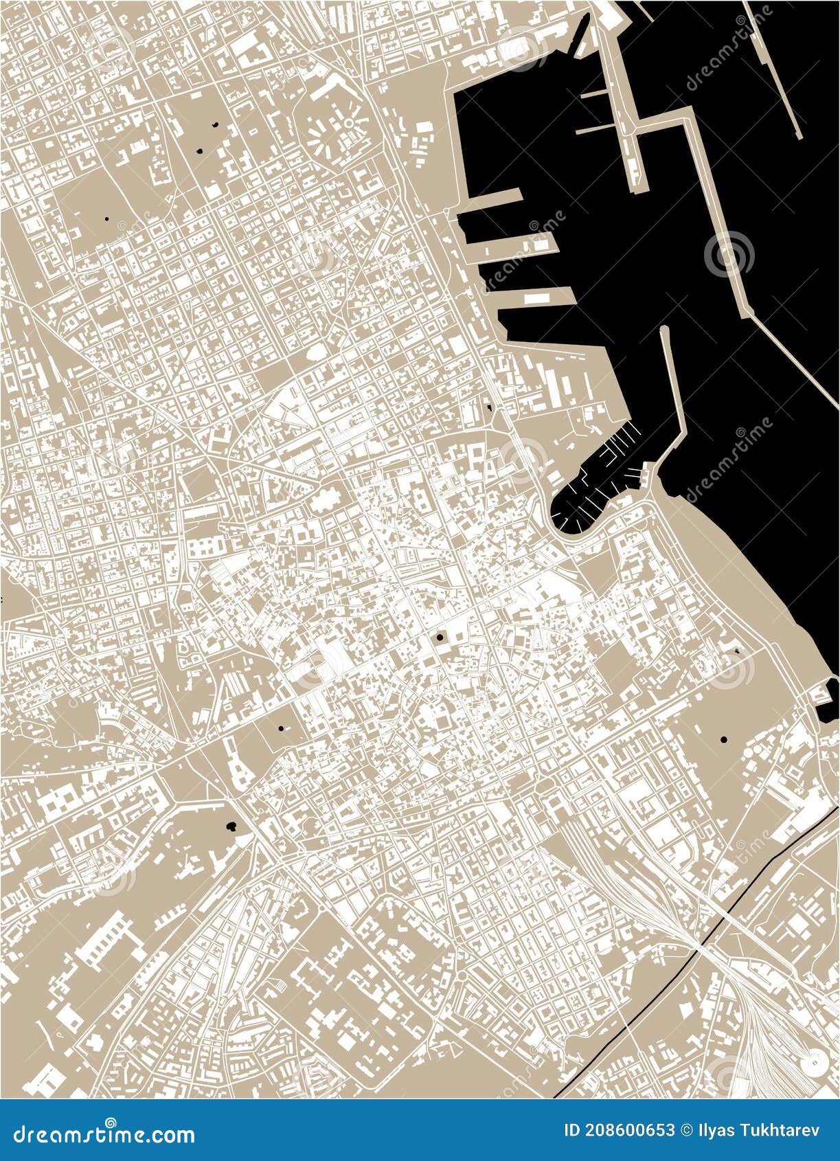 Palermo Sicily City Map In Retro Style In Golden Color. Outline Map ...