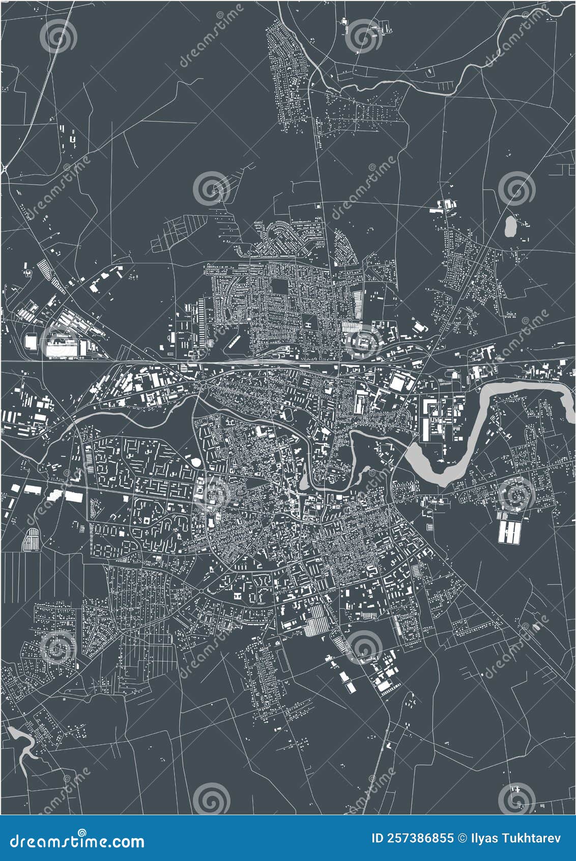 Map of the City of Panevezys, Lithuania Stock Vector - Illustration of ...