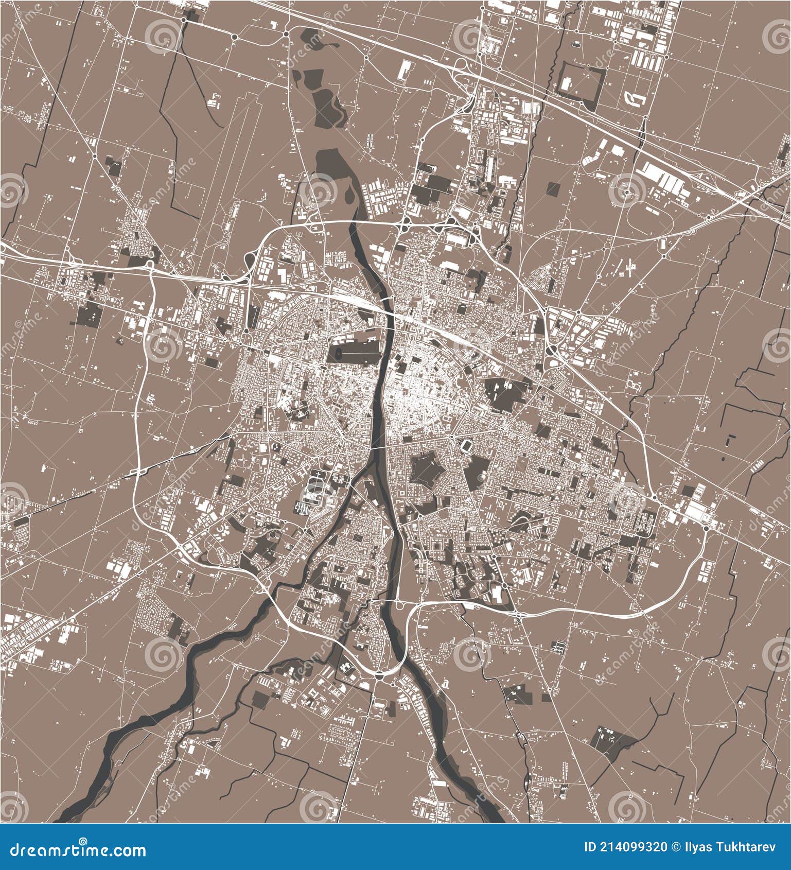 Map of the City of Parma, Emilia-Romagna, Italy Stock Vector ...