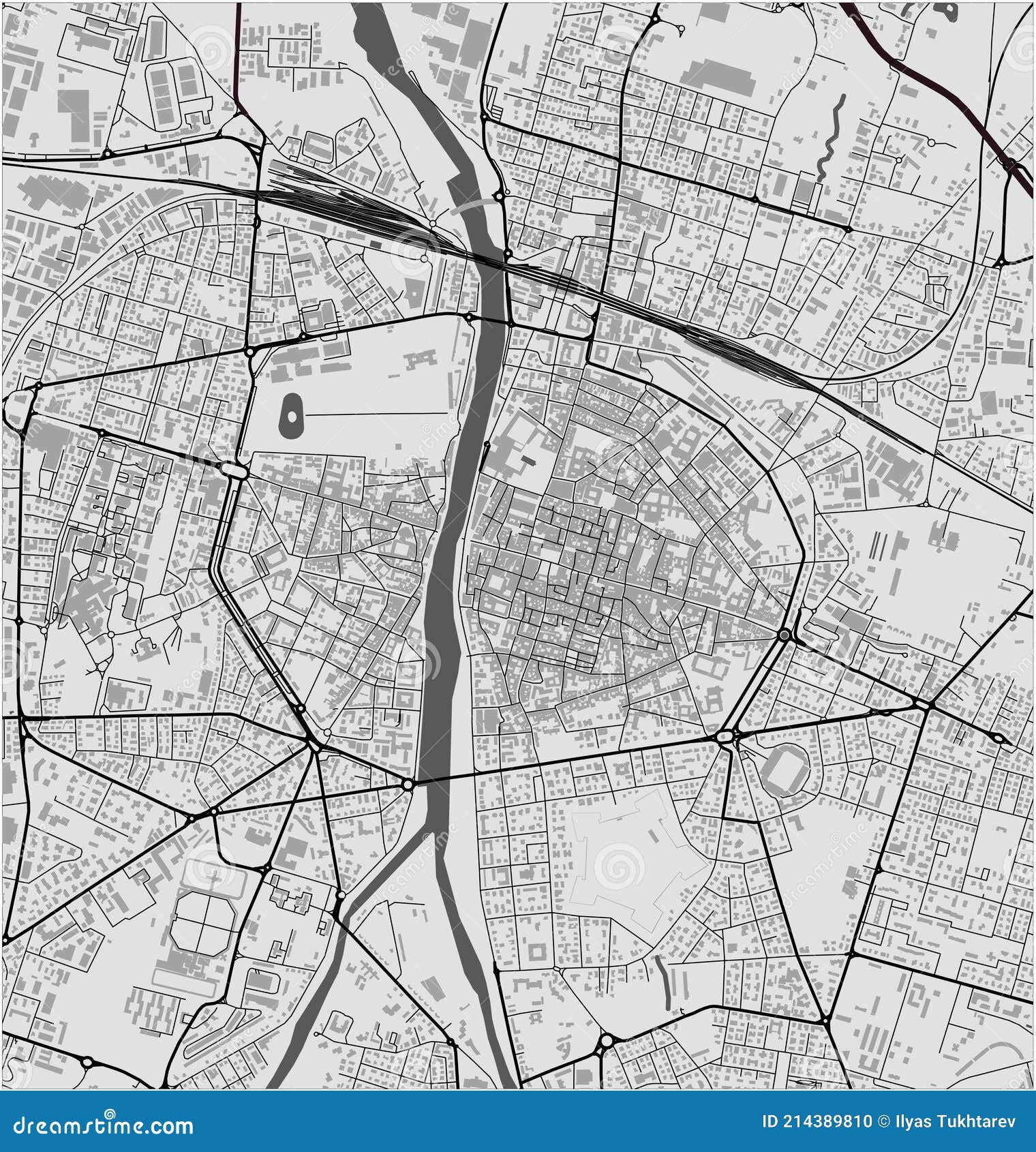 Map of the City of Parma, Emilia-Romagna, Italy Stock Illustration ...