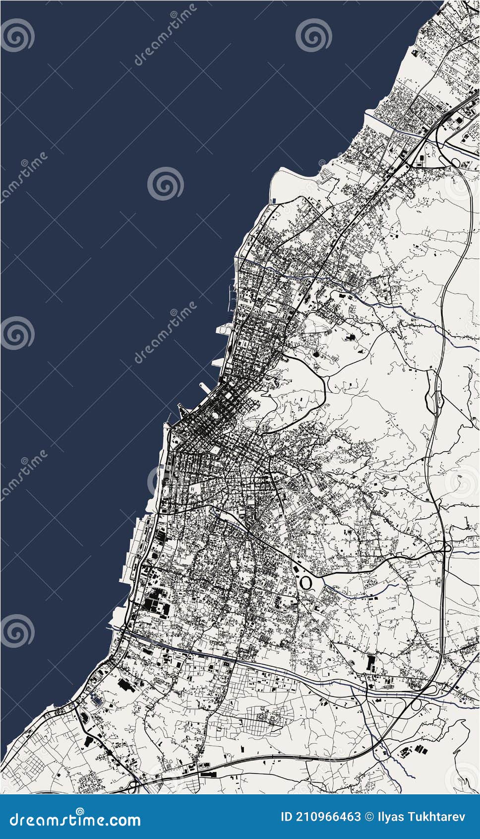 Map of the City of Patras, Greece Stock Vector - Illustration of street ...