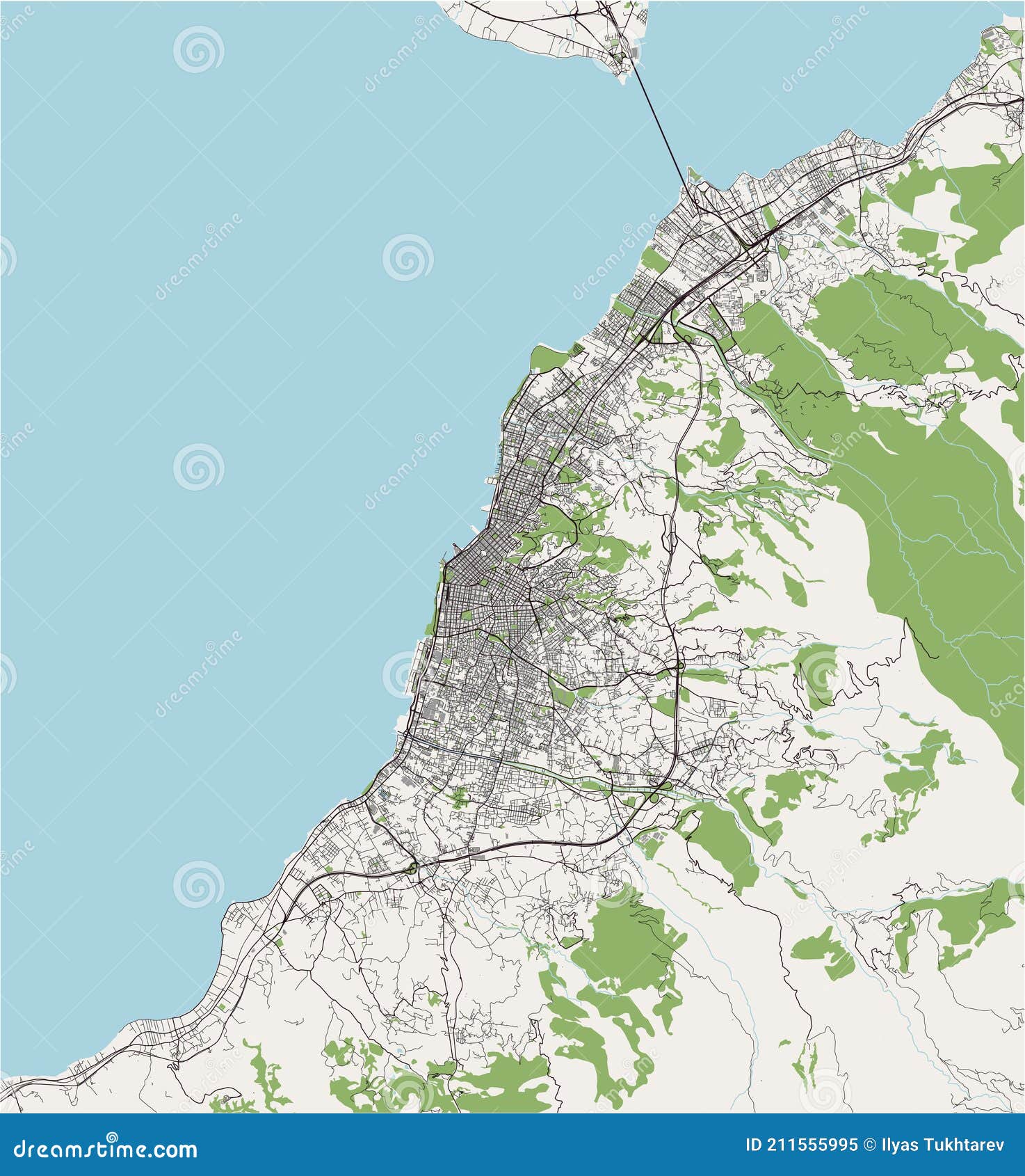 Map of the City of Patras, Greece Stock Illustration - Illustration of ...
