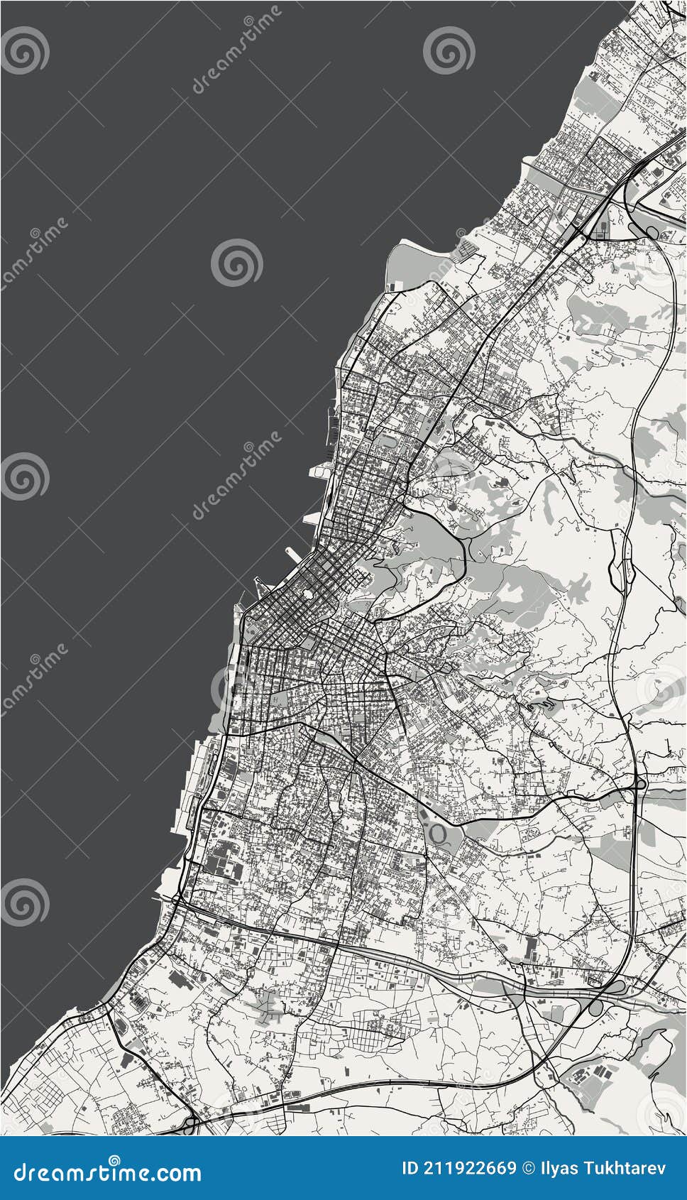 Map of the City of Patras, Greece Stock Vector - Illustration of ...