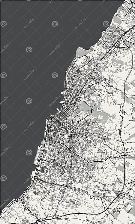Map of the City of Patras, Greece Stock Vector - Illustration of ...