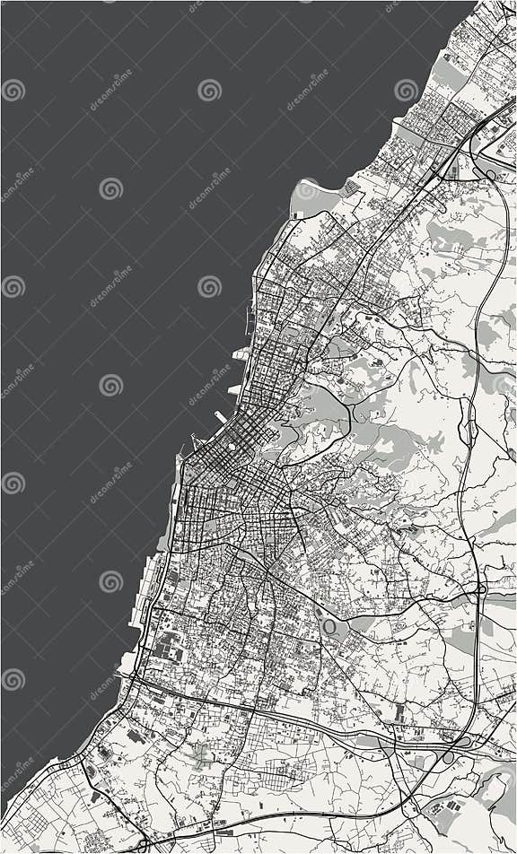 Map of the City of Patras, Greece Stock Vector - Illustration of ...