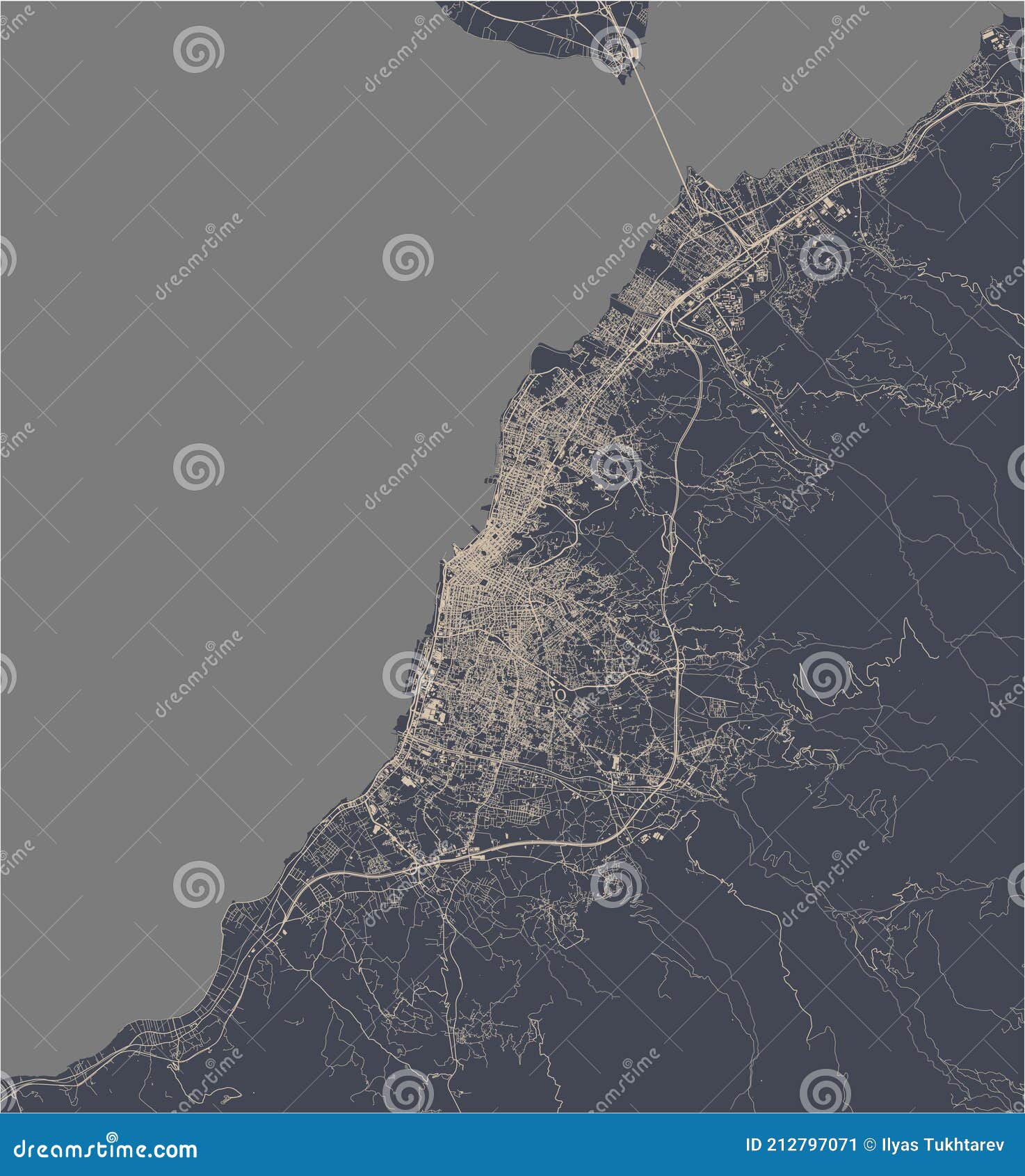 Map of the City of Patras, Greece Stock Vector - Illustration of ...
