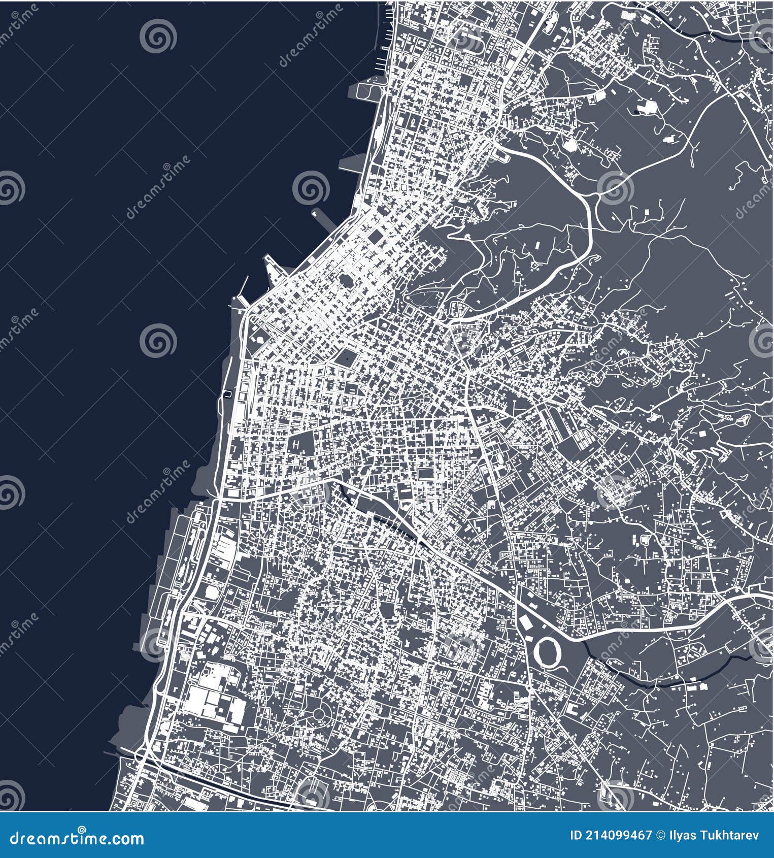 Map of the City of Patras, Greece Stock Vector - Illustration of ...