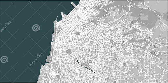 Map of the City of Patras, Greece Stock Vector - Illustration of center ...
