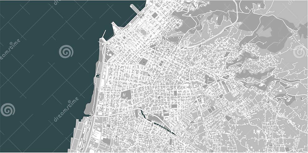 Map of the City of Patras, Greece Stock Vector - Illustration of center ...