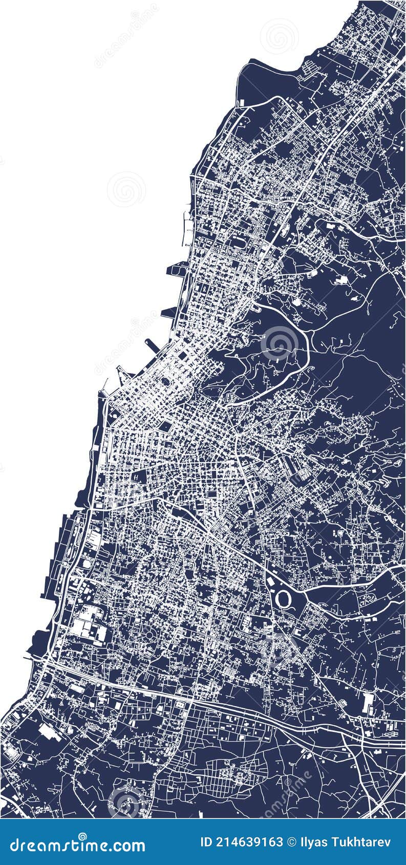 Map of the City of Patras, Greece Stock Image - Image of quarter ...