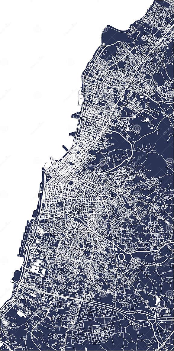 Map of the City of Patras, Greece Stock Image - Image of quarter ...