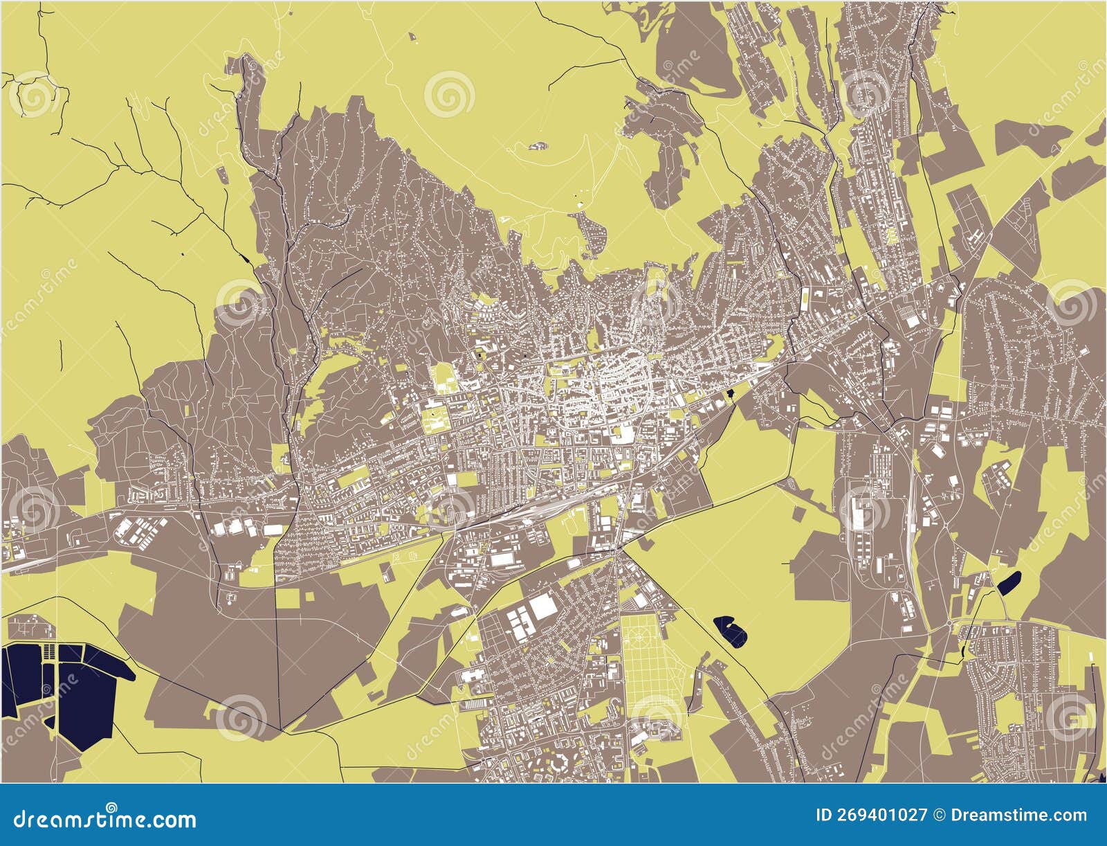 Map of the City of Pecs, Hungary Stock Vector - Illustration of graphic ...