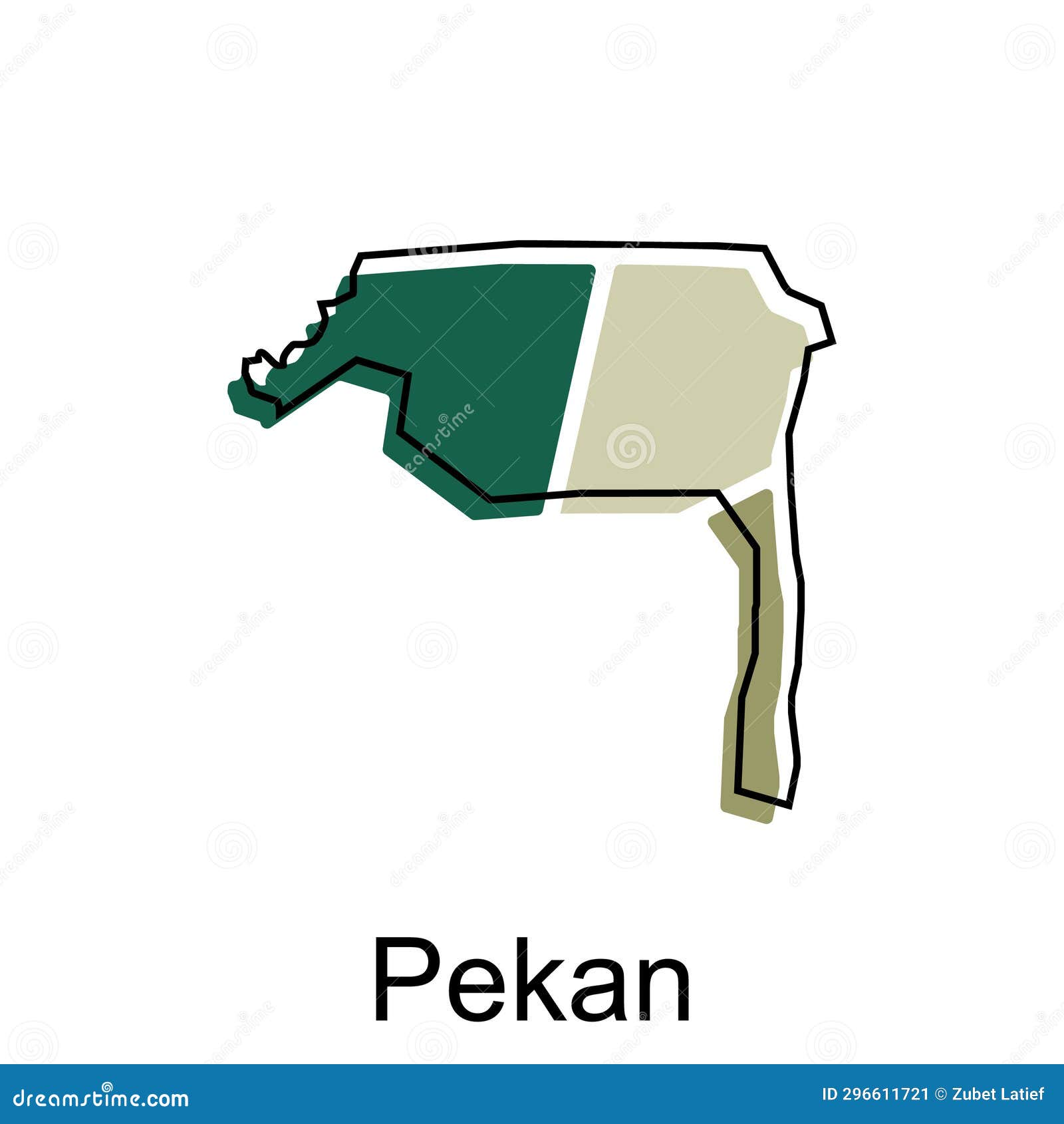 Map City of Pekan Vector Design, Malaysia Map with Borders, Cities ...