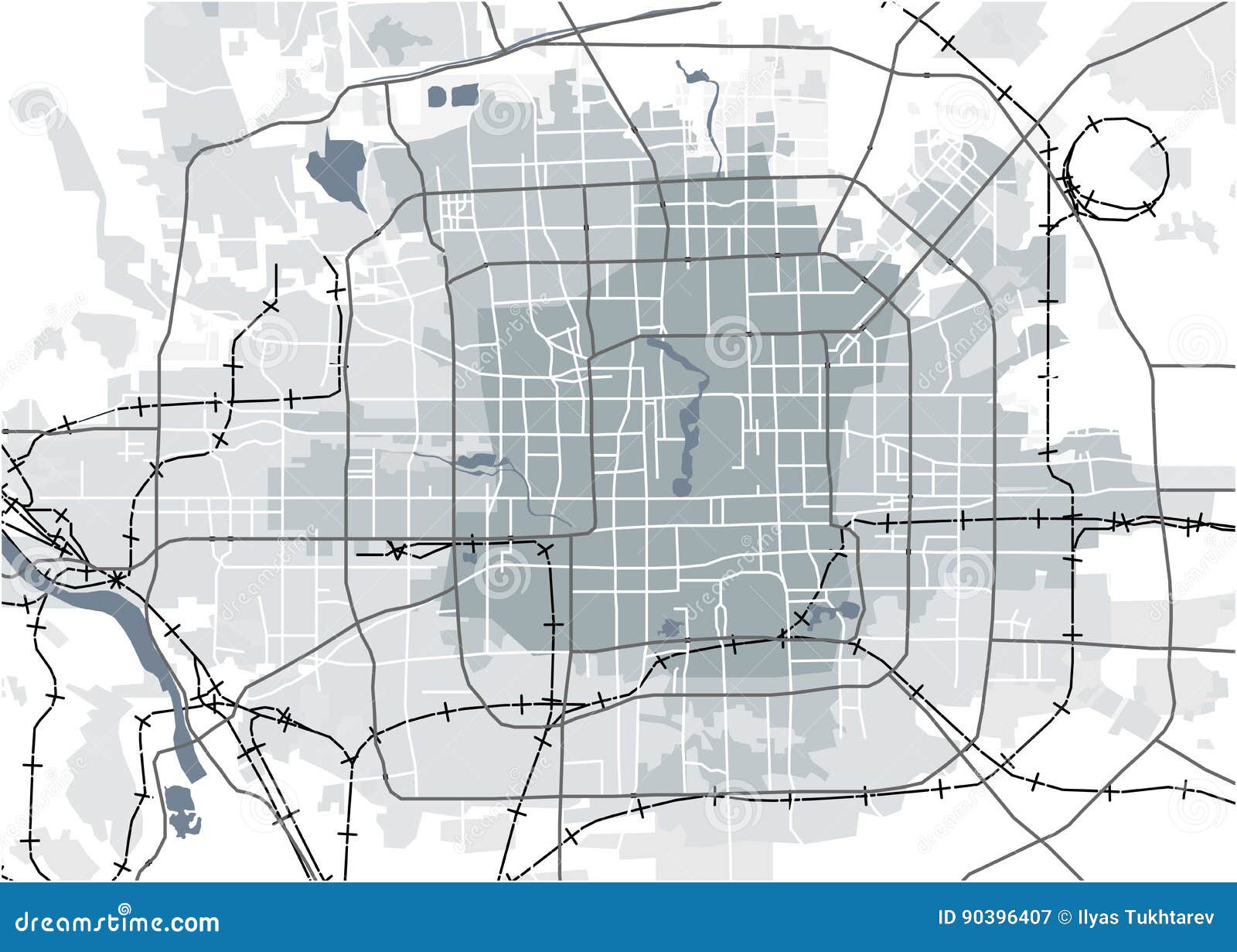 Map Of The City Of Peking, China Stock Image | CartoonDealer.com #90396331