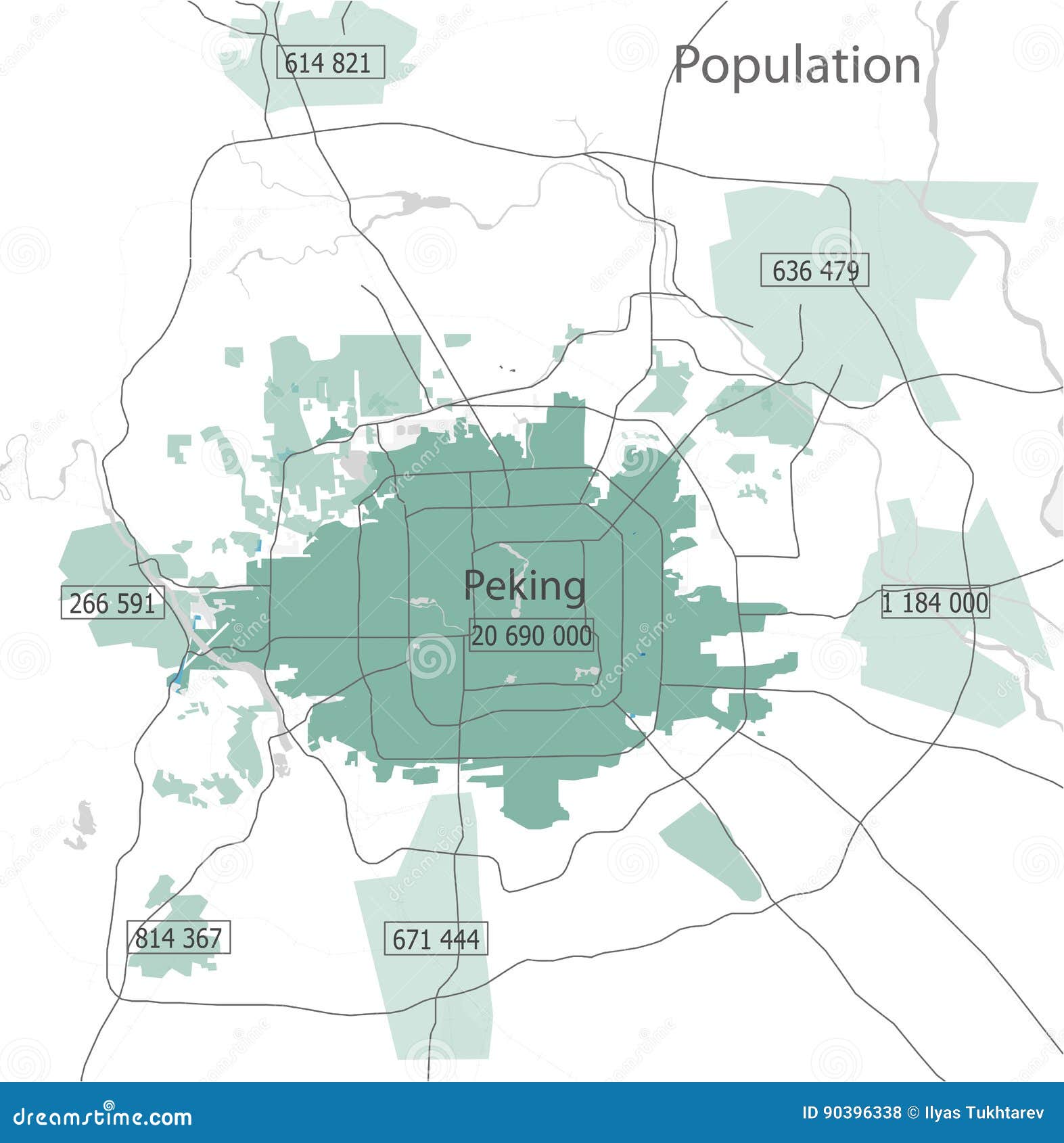 Map Of The City Of Peking, China Stock Image | CartoonDealer.com #90396331