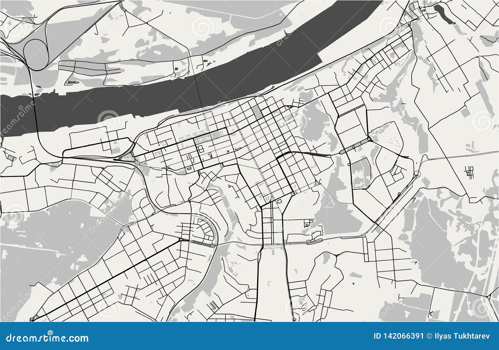 Map of the City of Perm, Russia Stock Illustration - Illustration of ...