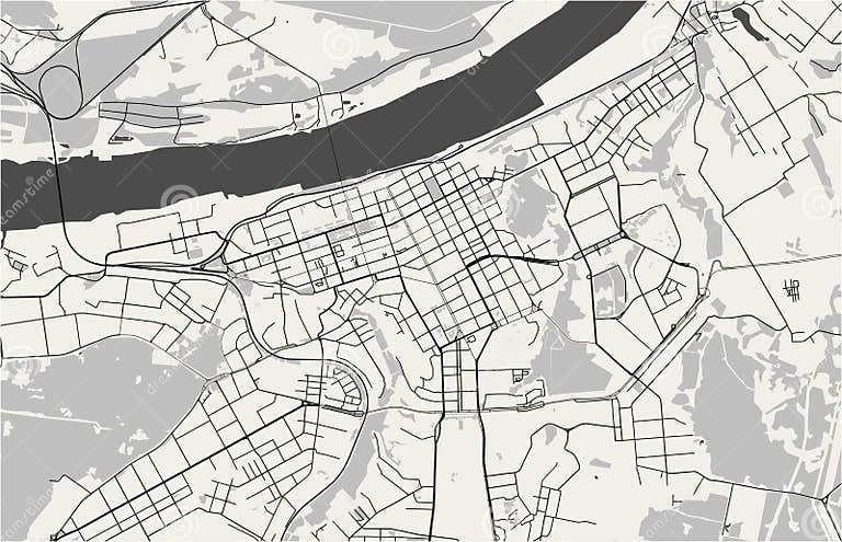Map of the City of Perm, Russia Stock Illustration - Illustration of ...