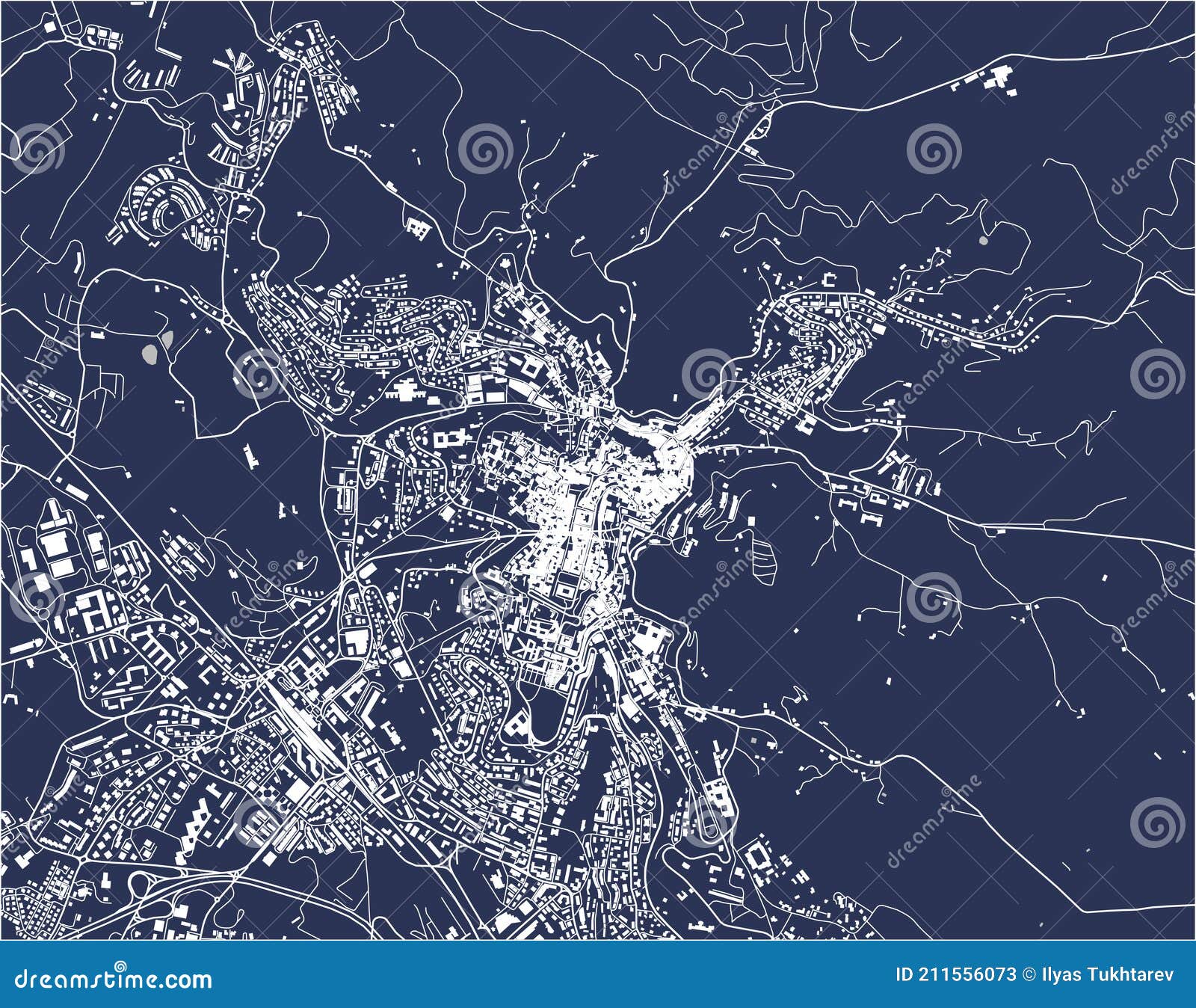 Map of the City of Perugia, Umbria, Italy Stock Illustration ...