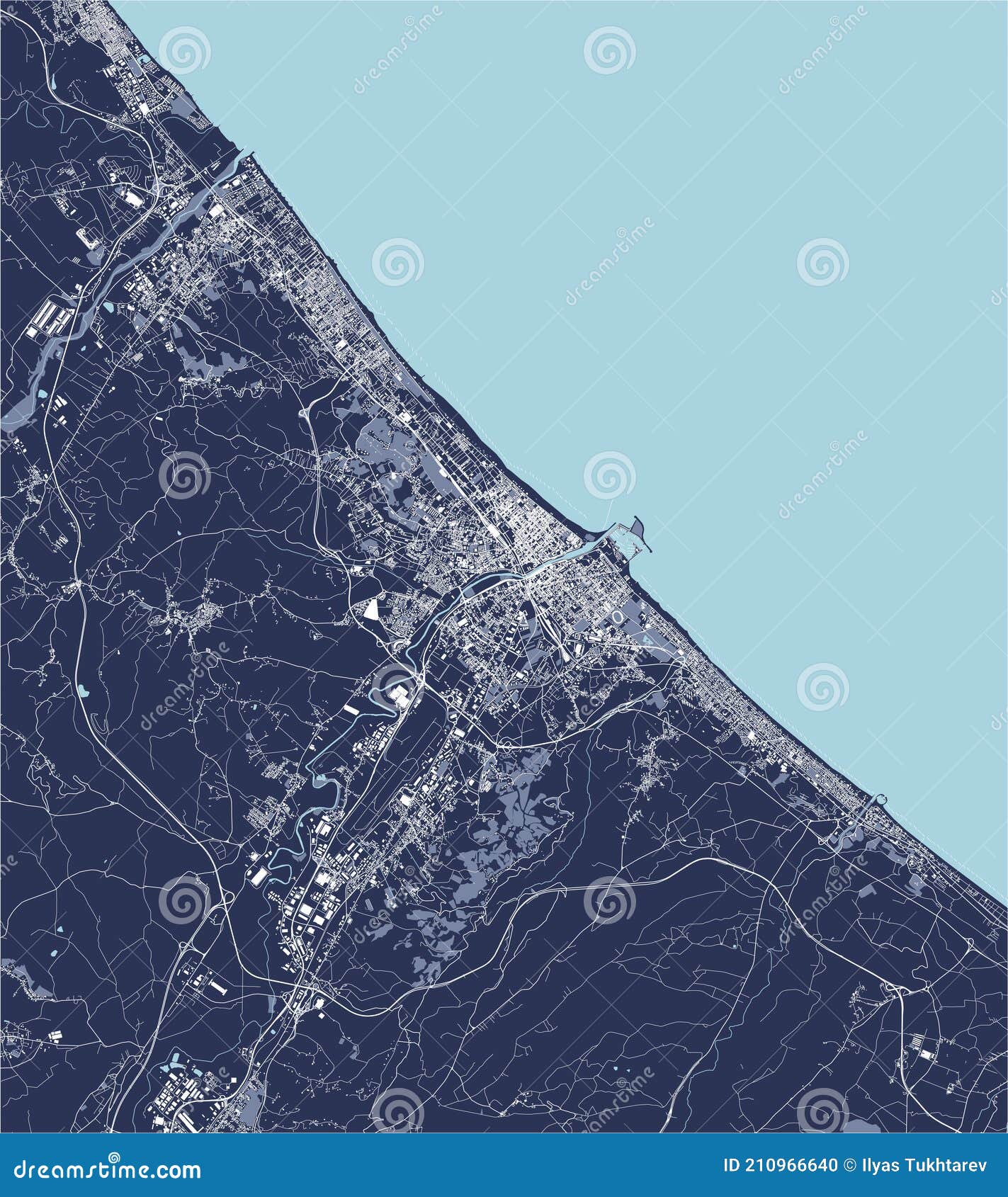 Map of the City of Pescara , Abruzzo, Italy Stock Vector - Illustration ...