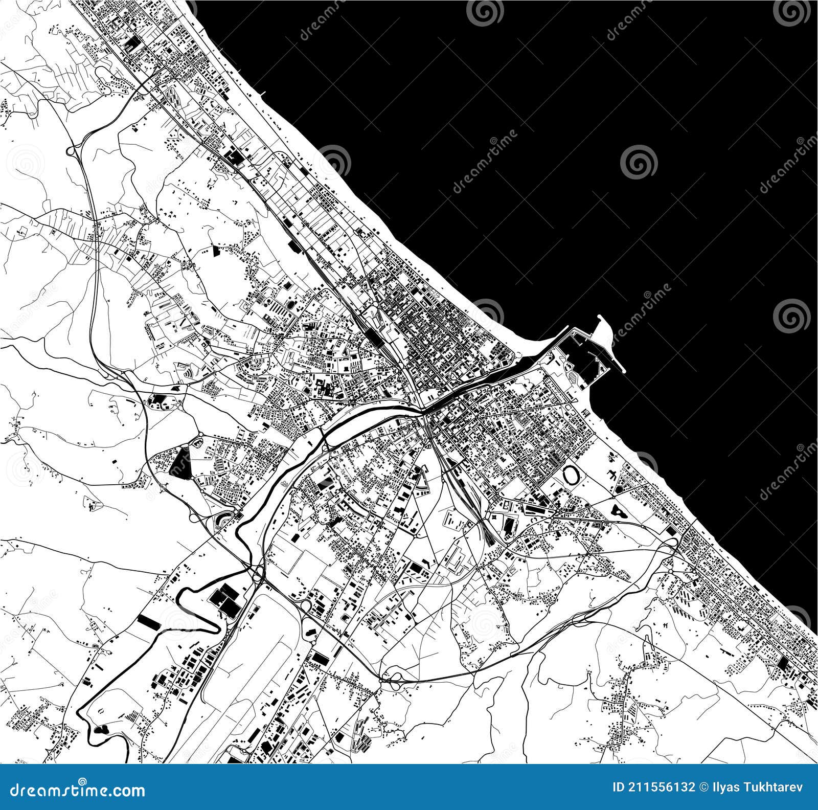 Map of the City of Pescara , Abruzzo, Italy Stock Illustration ...