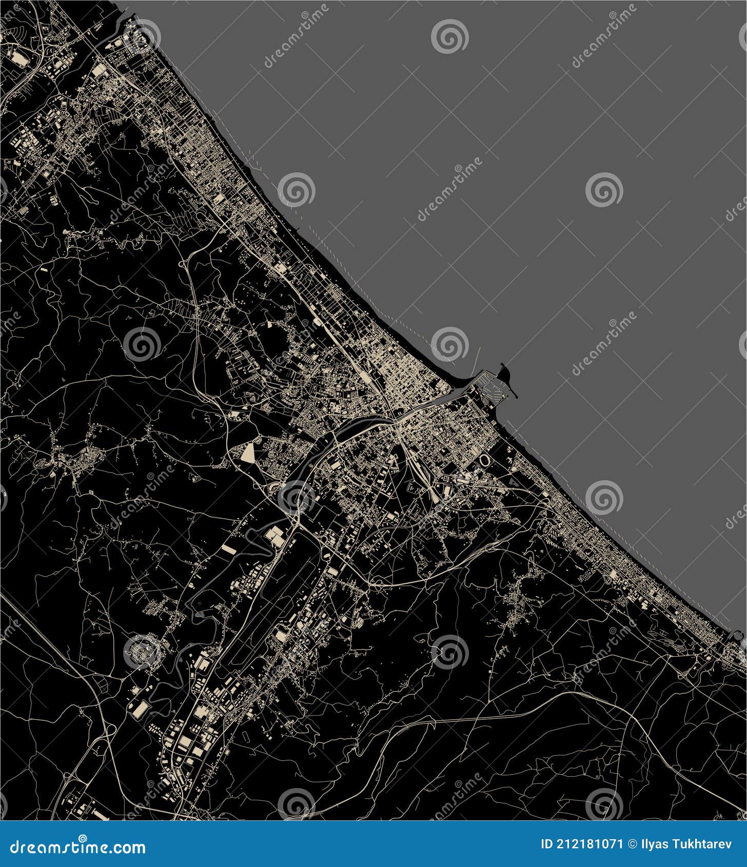 Map of the City of Pescara , Abruzzo, Italy Stock Illustration ...