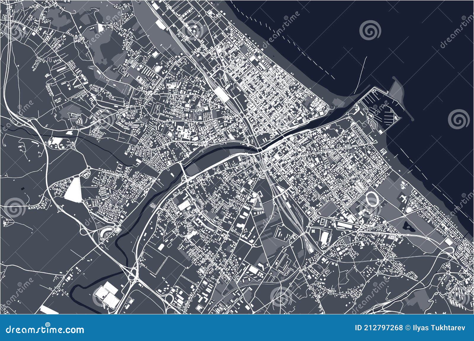 Pescara Italy City Map In Retro Style. Outline Map Vector Illustration ...