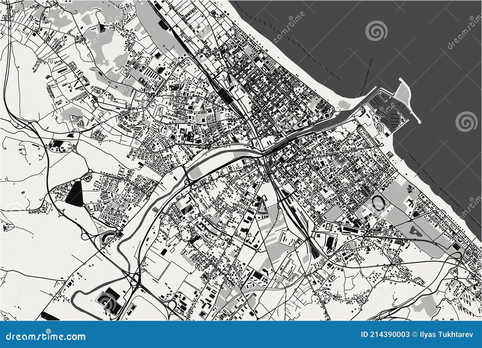 Map of the City of Pescara , Abruzzo, Italy Stock Vector - Illustration ...