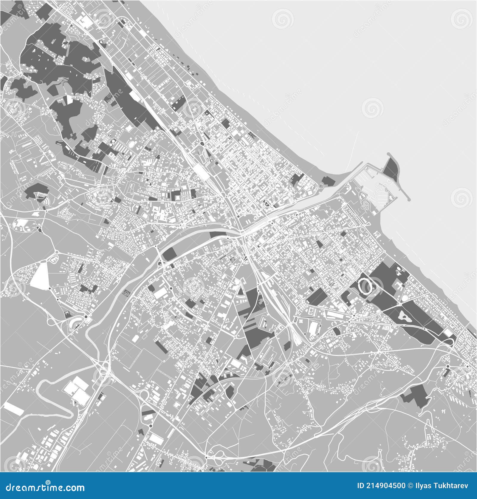 Map of the City of Pescara , Abruzzo, Italy Stock Vector - Illustration ...
