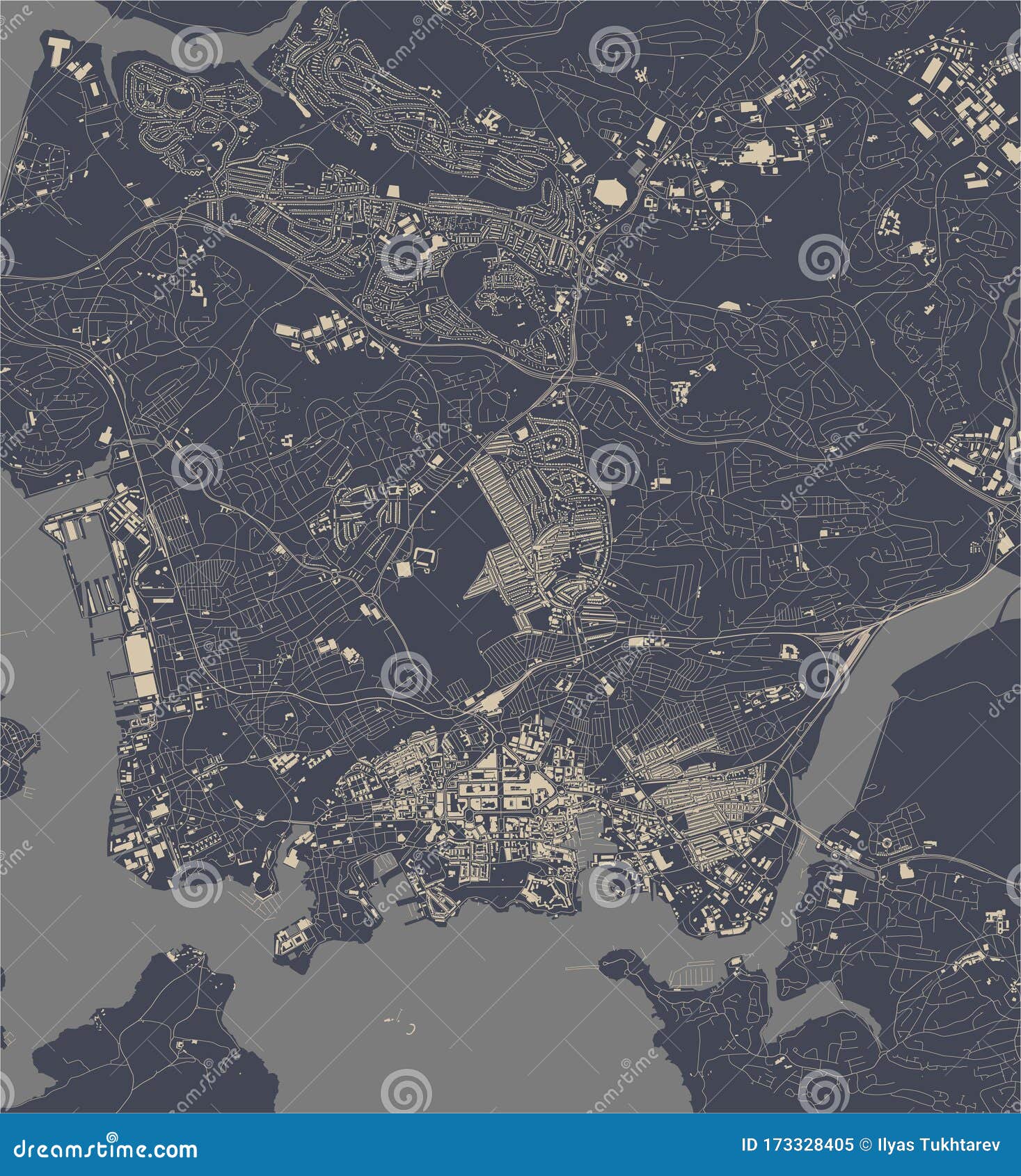 Map of the City of Plymouth, Devon, South West England, England, UK ...