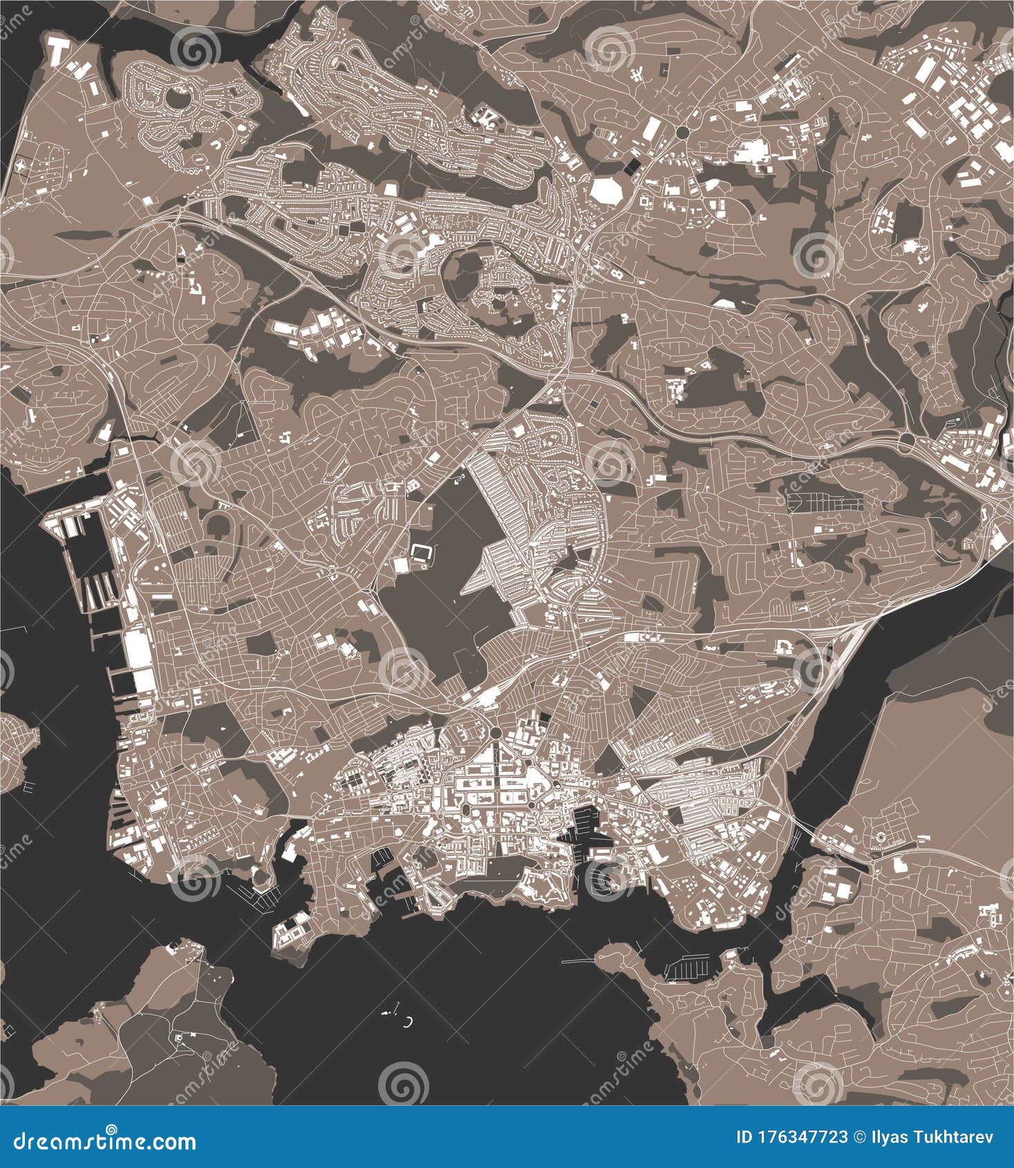 Map of the City of Plymouth, Devon, South West England, England, UK ...