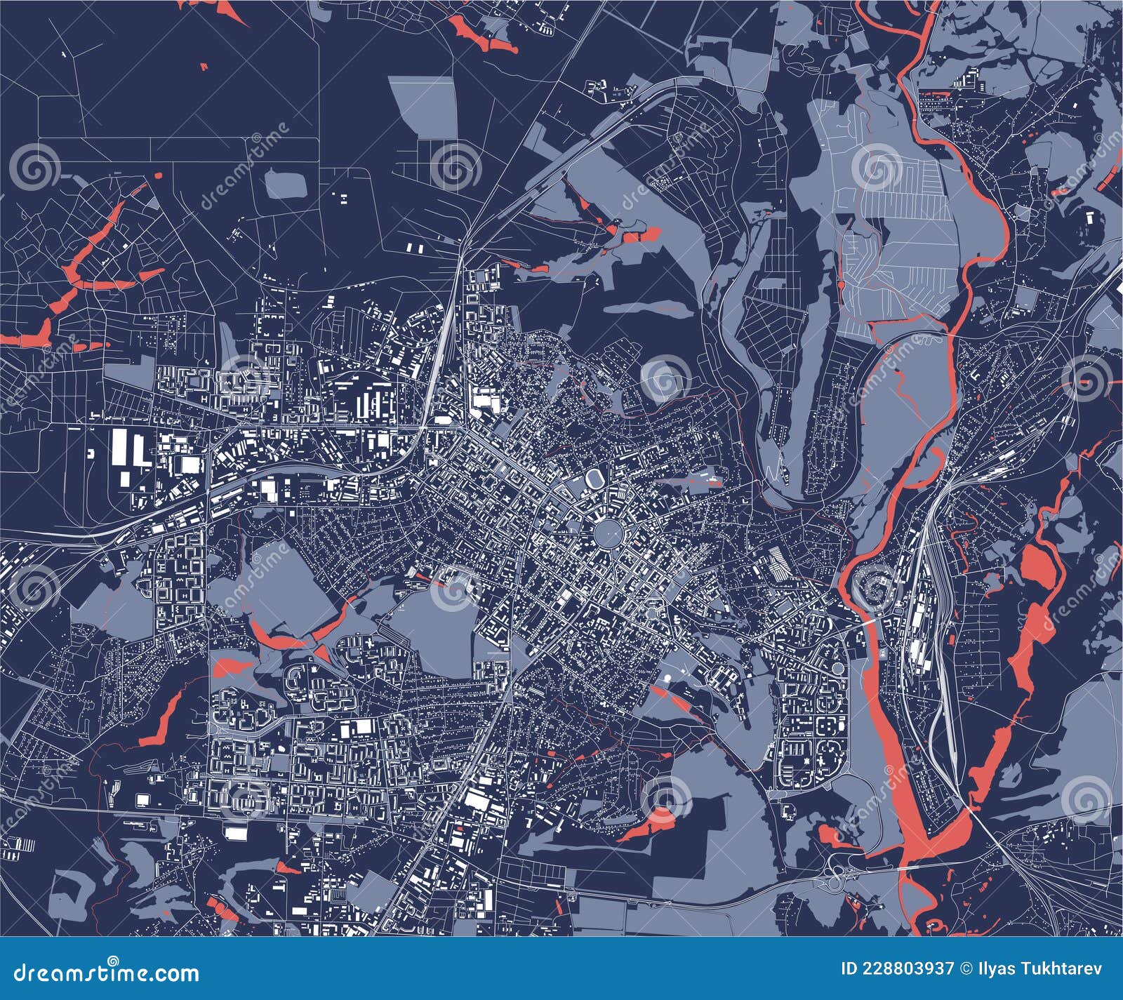 Map of the City of Poltava, Ukraine Stock Vector - Illustration of ...