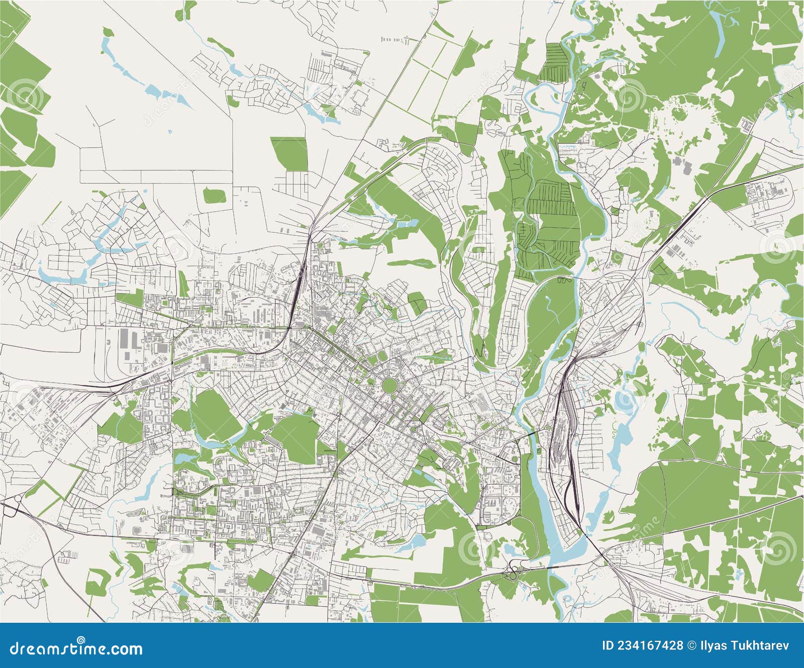 Map of the City of Poltava, Ukraine Stock Illustration - Illustration ...