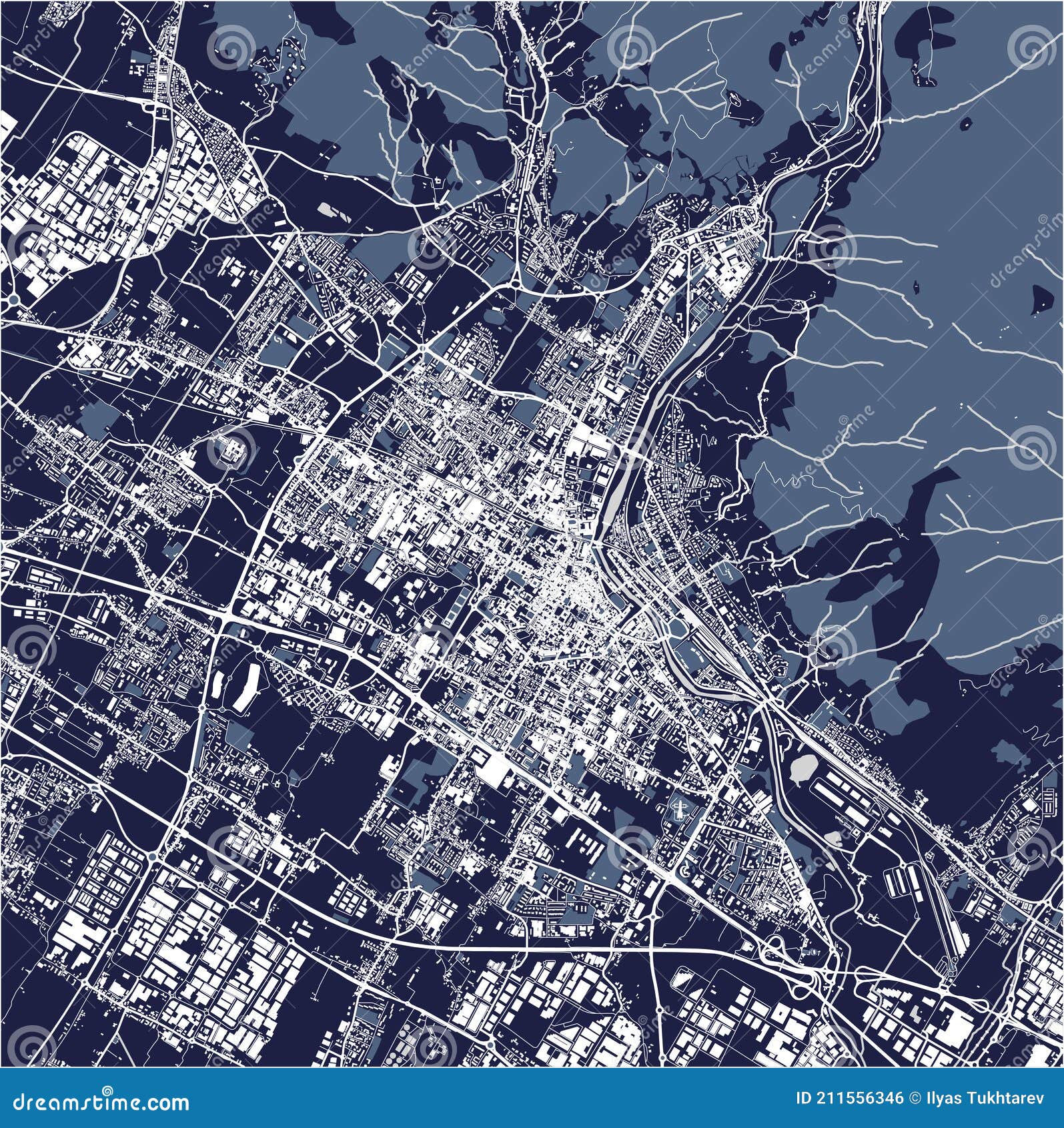 Map of the City of Prato, Italy Stock Vector - Illustration of location ...