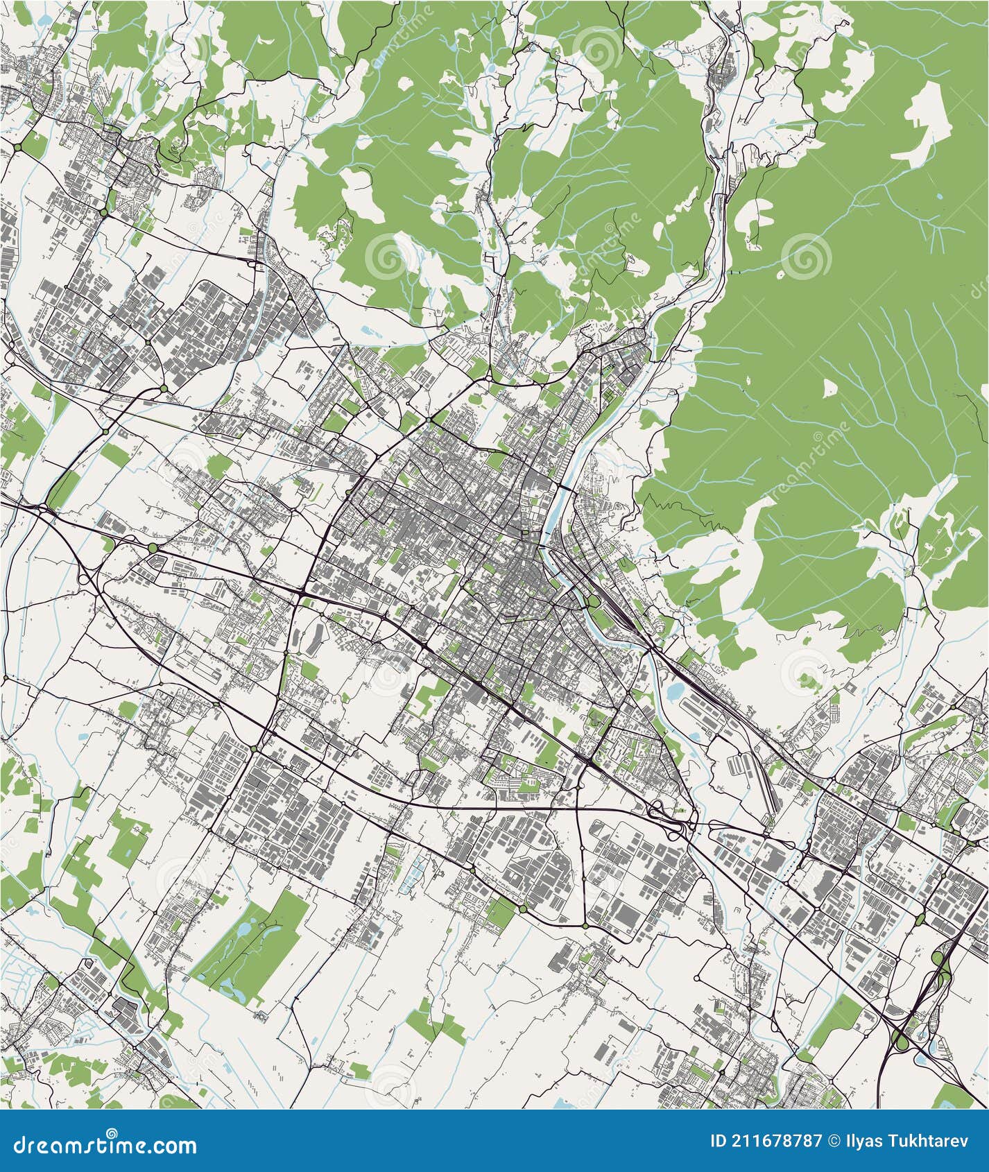 Prato Italy City Map In Retro Style In Golden Color. Outline Map ...