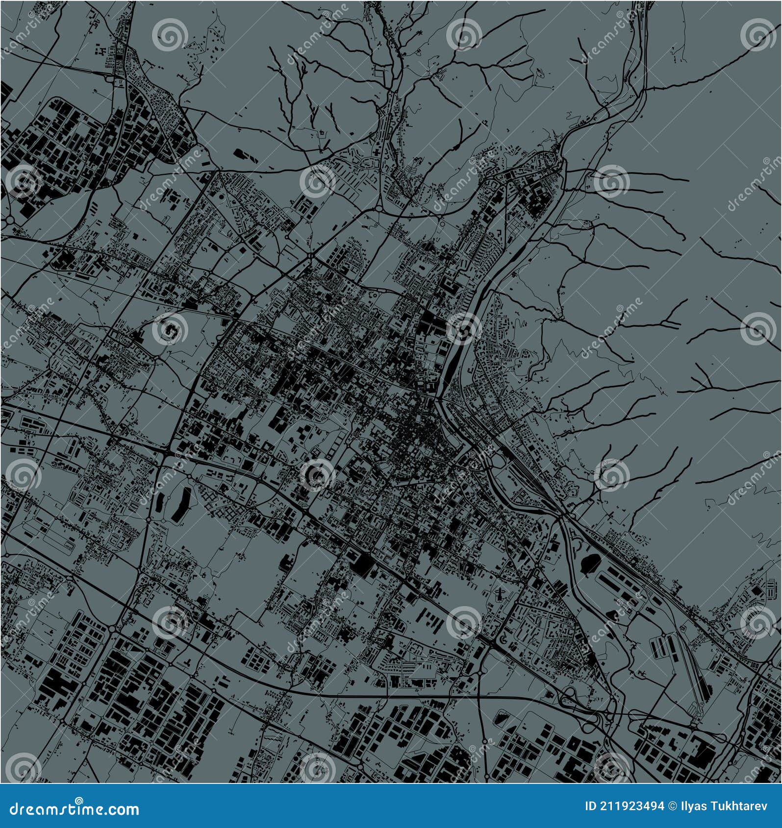 Map of the City of Prato, Italy Stock Vector - Illustration of ...