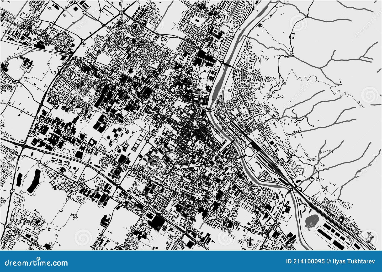 Map of the City of Prato, Italy Stock Vector - Illustration of scale ...