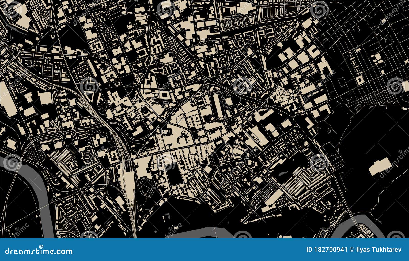 Map of the City of Preston, England, UK Stock Vector - Illustration of ...