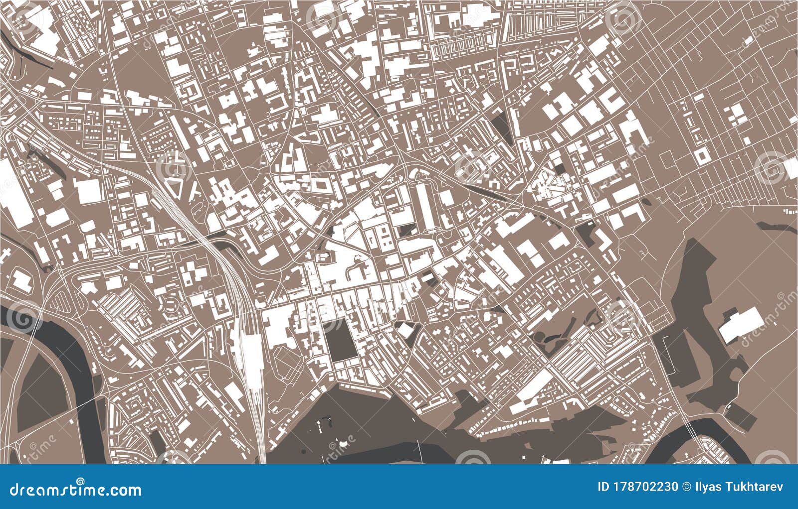 Map of the City of Preston, Lancashire, North West England, England, UK ...