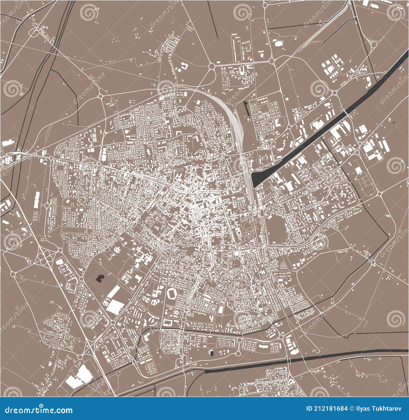 Map of the City of Ravenna, Italy Stock Vector - Illustration of scale ...