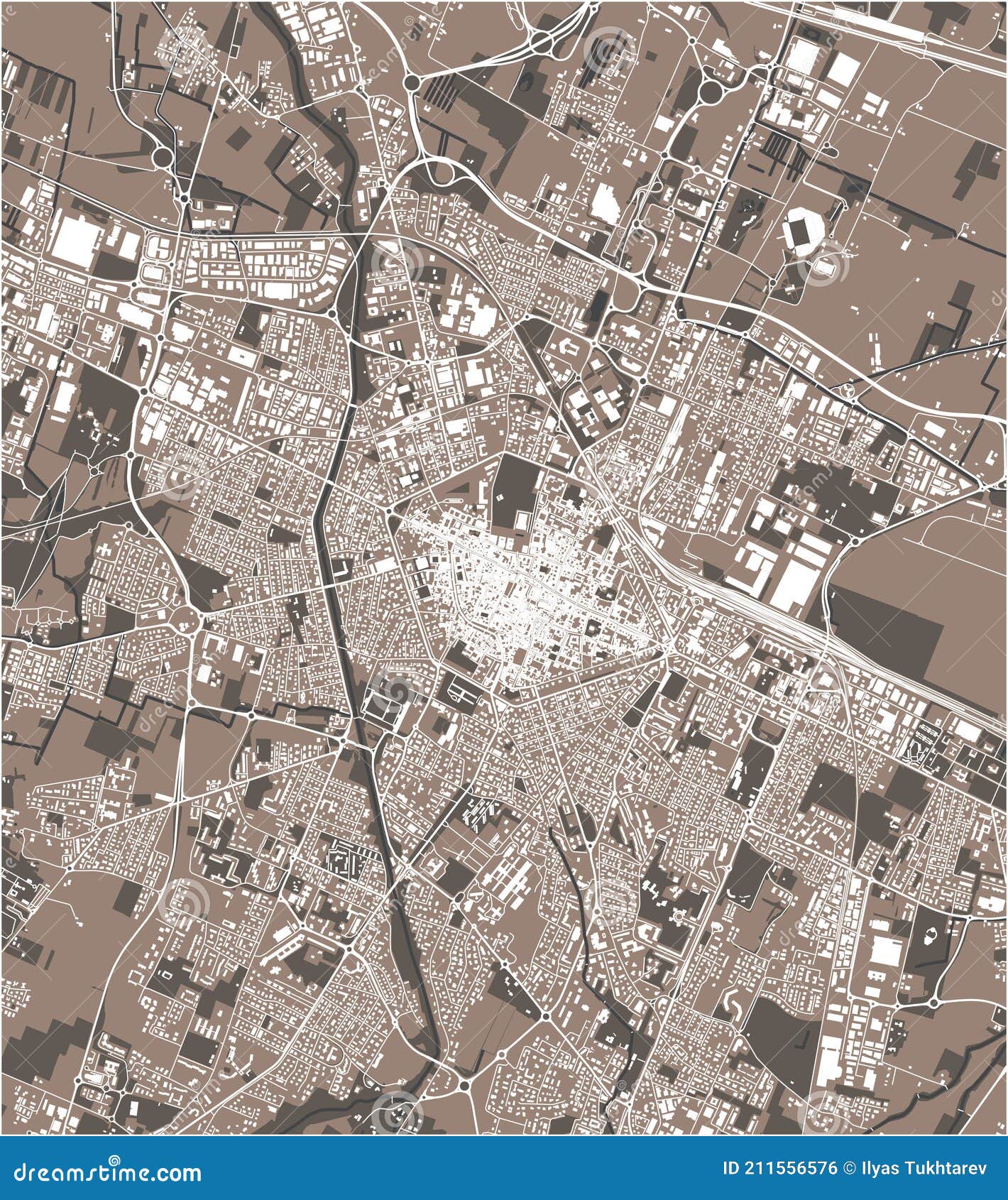 Map of the City of Reggio Nell Emilia, Italy Stock Vector ...