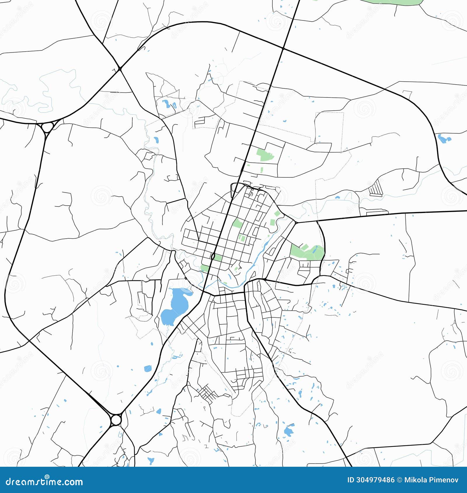 A Map of the City of Rezekne. Stock Illustration - Illustration of ...
