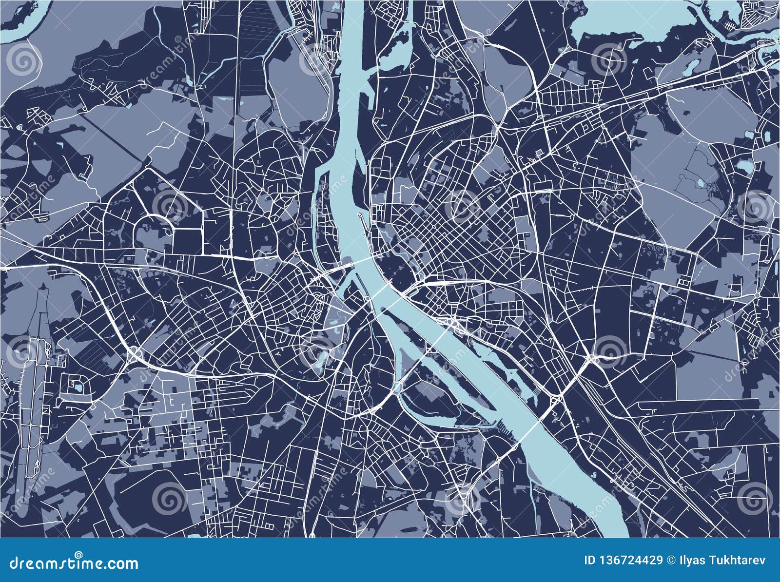 Map of the City of Riga, Latvia Stock Illustration - Illustration of ...
