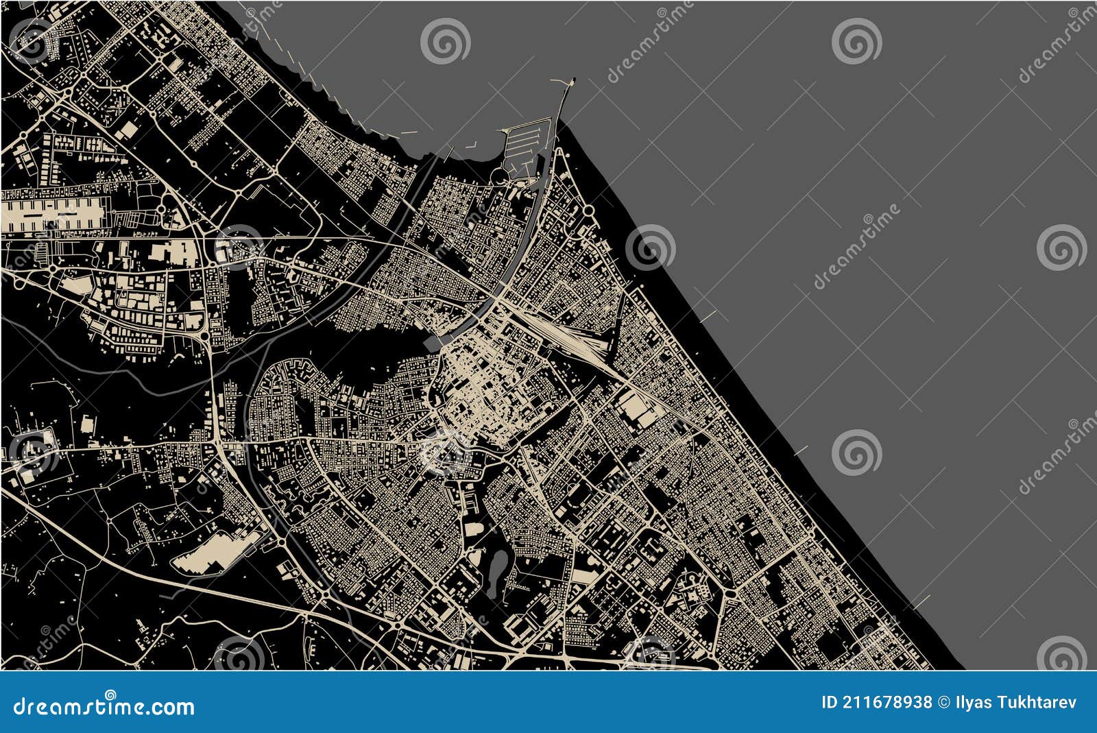 Map of the City of Rimini, Italy Stock Vector - Illustration of ...
