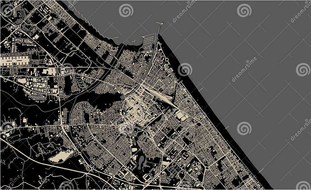 Map of the City of Rimini, Italy Stock Vector - Illustration of ...