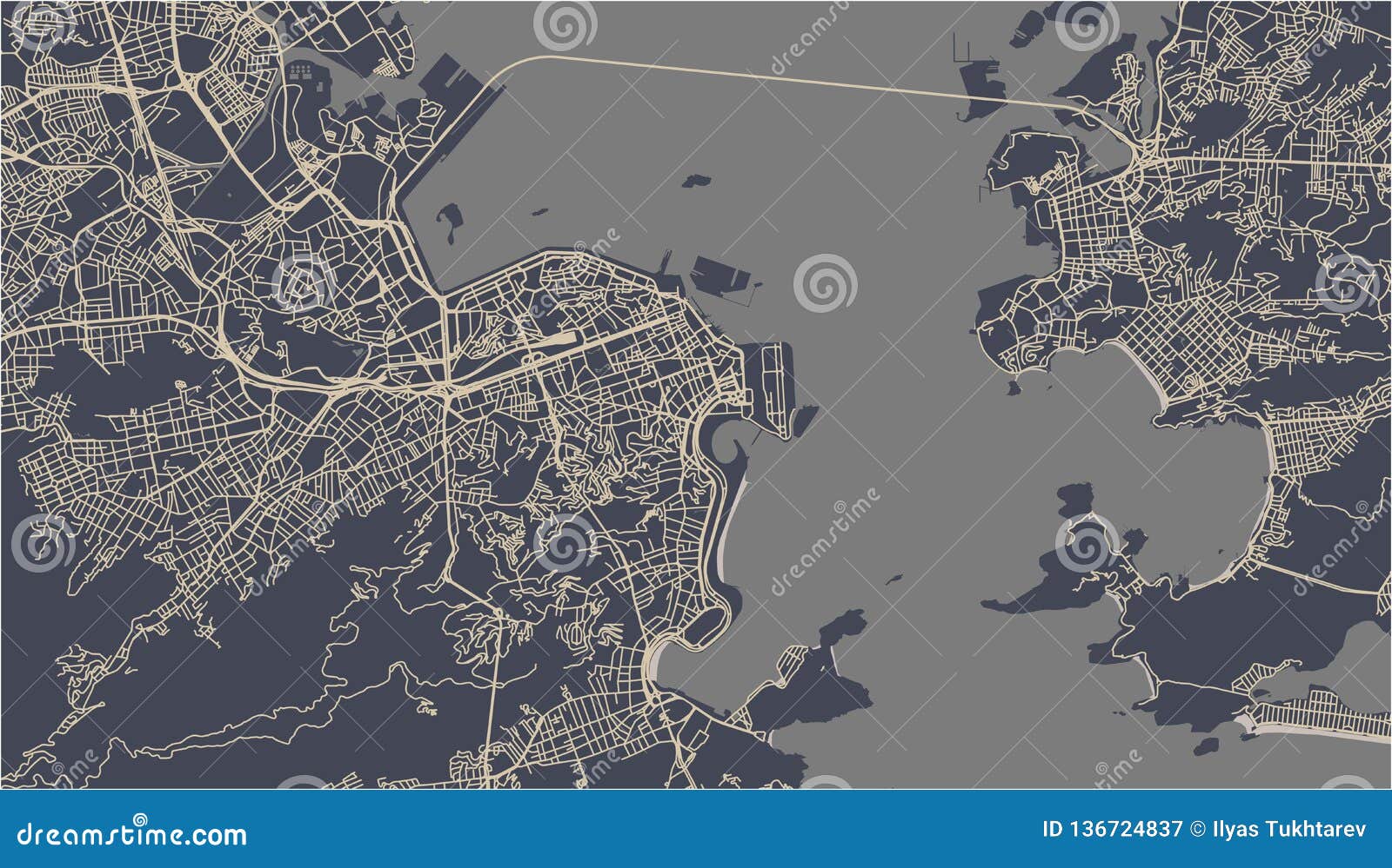 Map of the City of Rio De Janeiro, Southeast, Brazil Stock Illustration ...