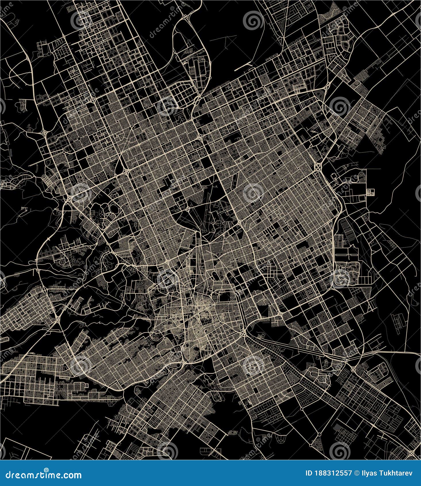 Map of the City of Riyadh, Saudi Arabia Stock Illustration ...